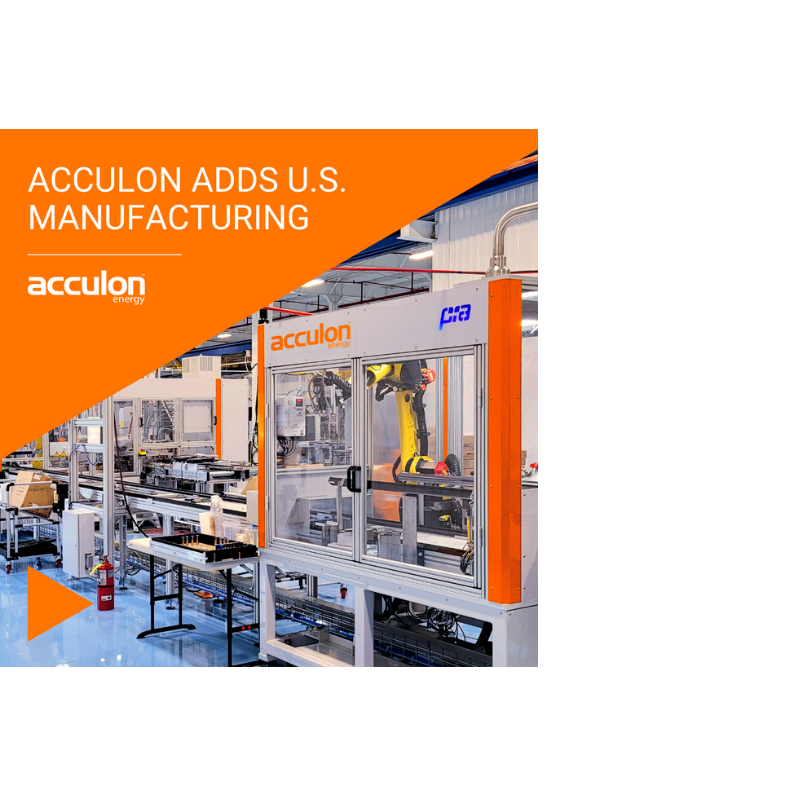 Acculon Adds U.S. Manufacturing - Acculon Energy