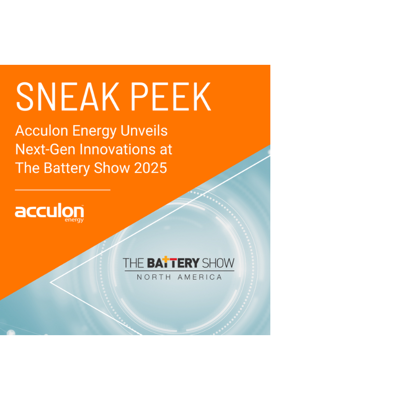 Powering Tomorrow: Acculon Energy Unveils Next-Gen Solutions at The Battery Show 2025 - Acculon ...